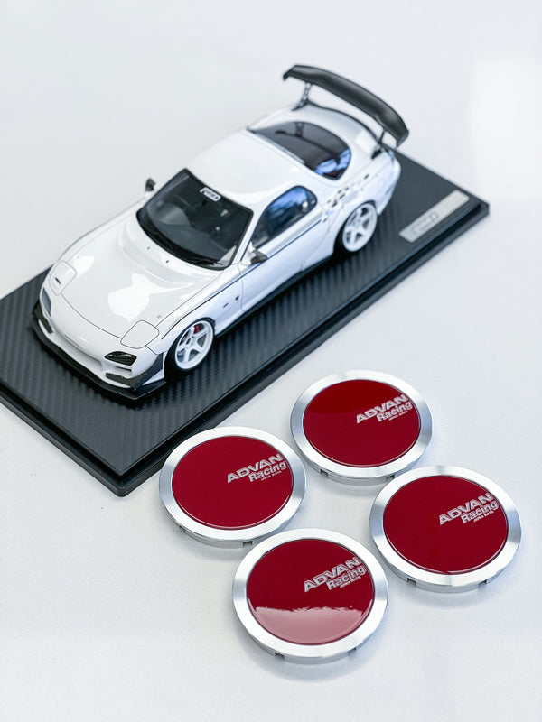 ADVAN RACING CENTER CAP - FULL FLAT 73MM RED - S60R
